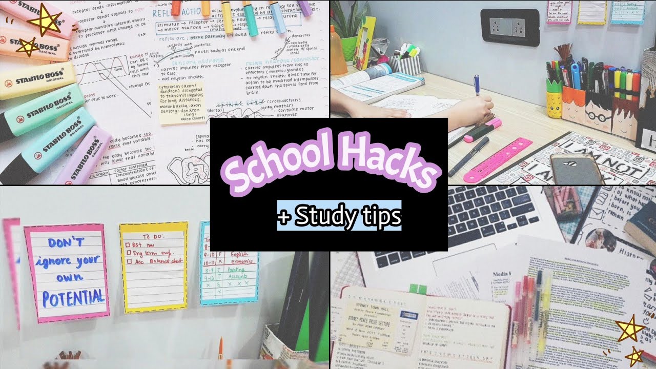 DIY SCHOOL HACKS ! + Study tips for better Concentration and Straight A ...