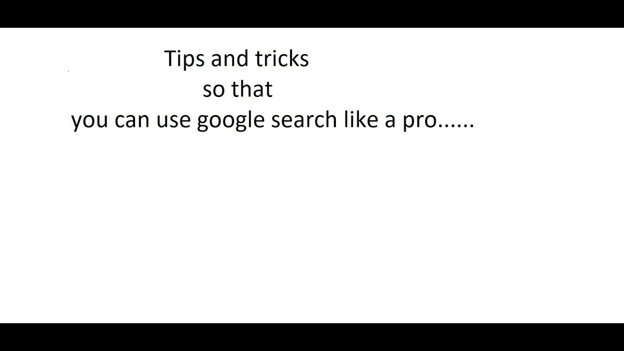 tips and tricks to search in google like a pro - YouTube