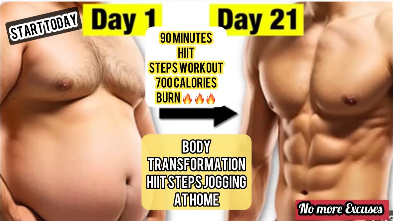 90 Minutes Body Transformation hiit Steps Jogging workout to lose total ...