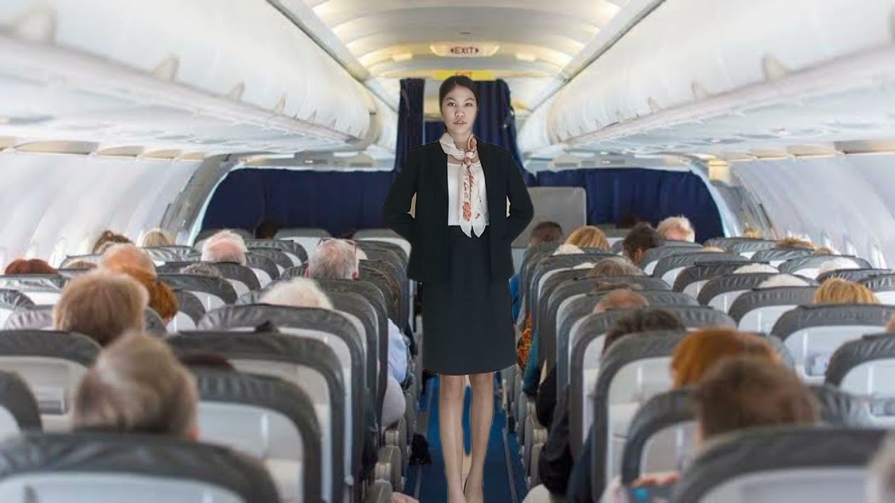 Safety Demonstration / Flight attendant - YouTube