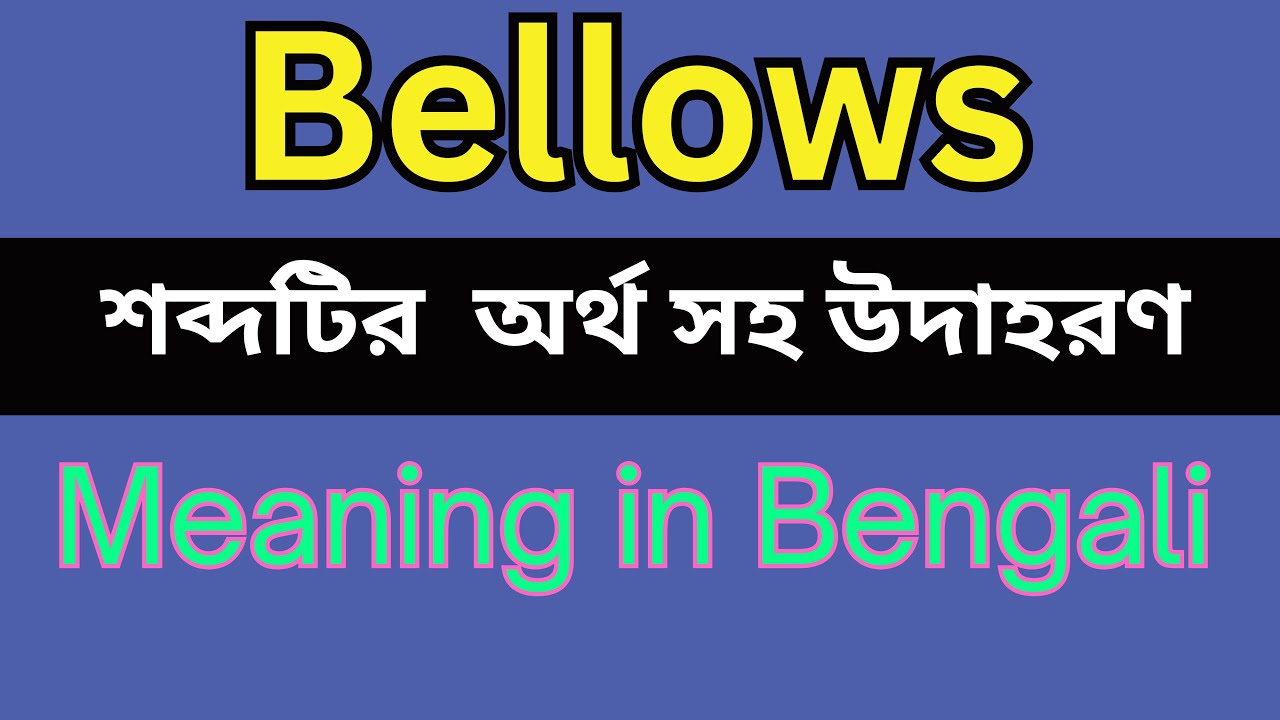Bellows Meaning In Bengali /Bellows mane ki - YouTube