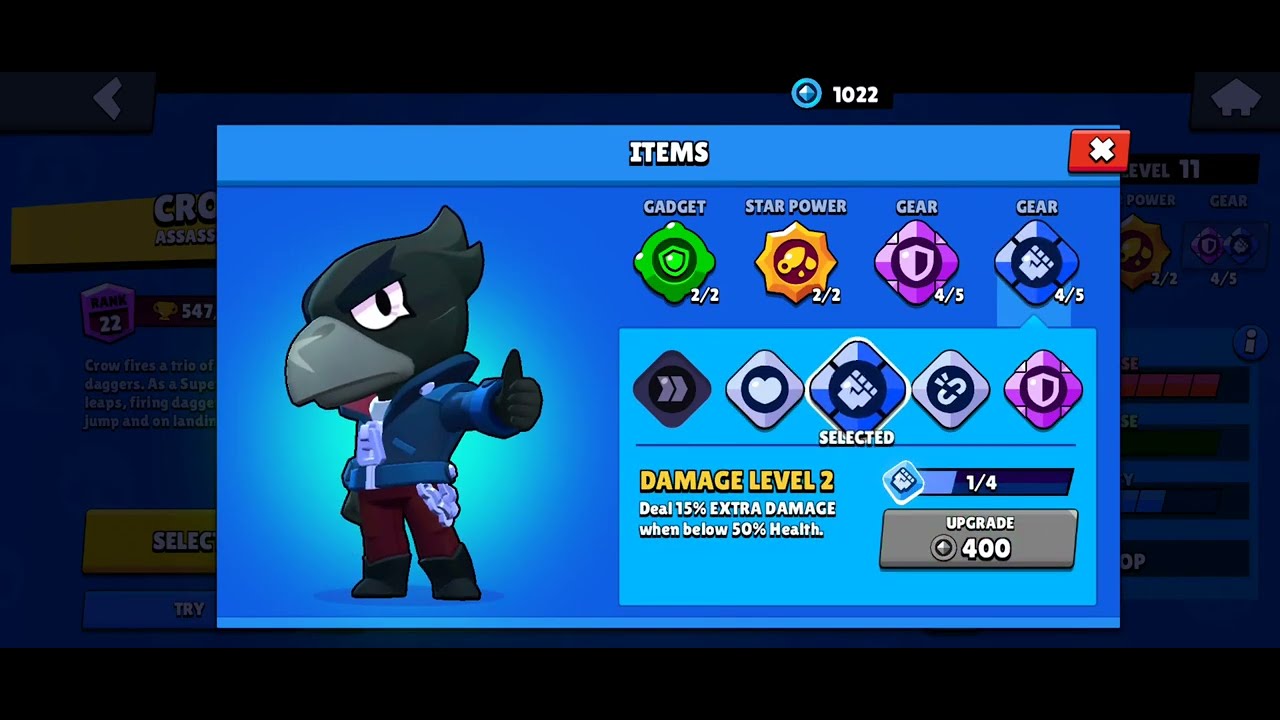 power 11 crow in brawl stars - YouTube