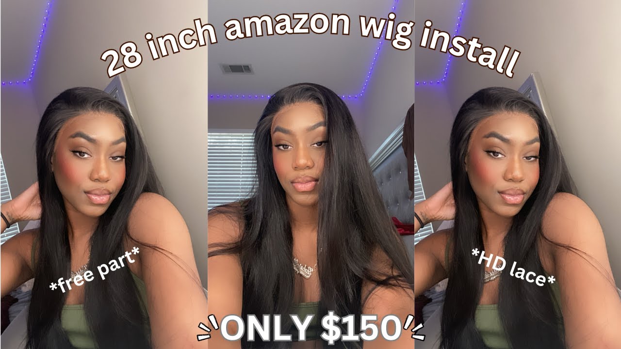 Amazon 28" Wig Install ft. Garaxis Hair | $150 13x4 HD Lace Wig ...
