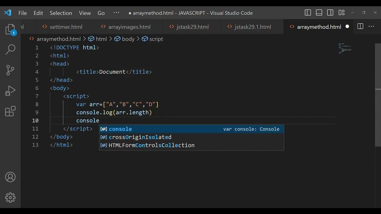 Pop And Push Java Script Array Youtube