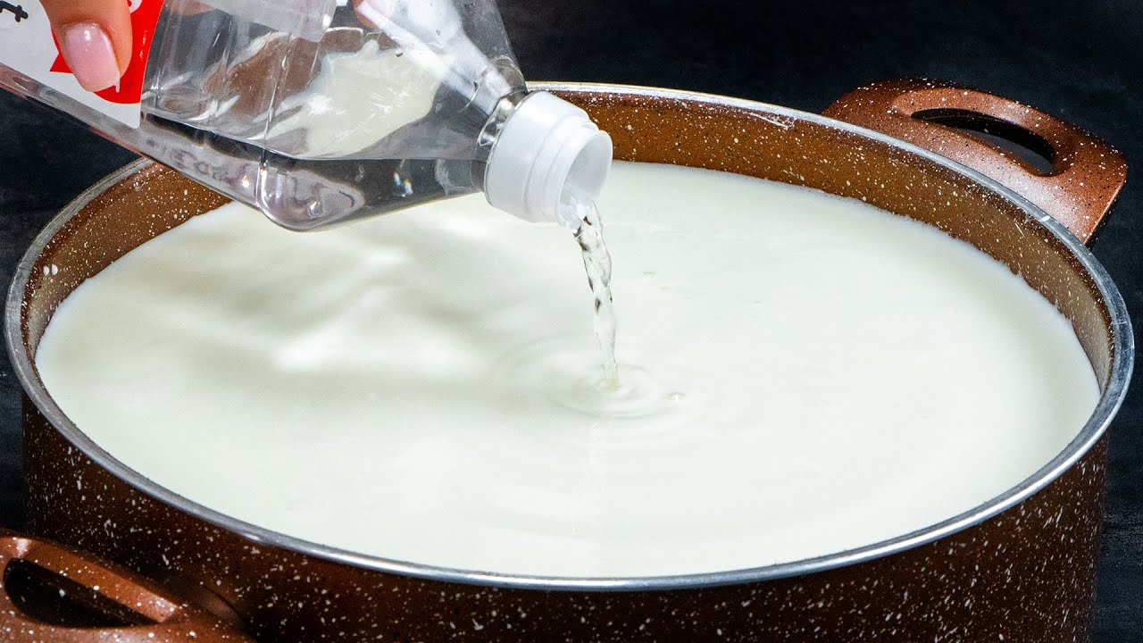 Fügen sie essig in milch hinzu und seien sie bereit, 2 portionen auf ...