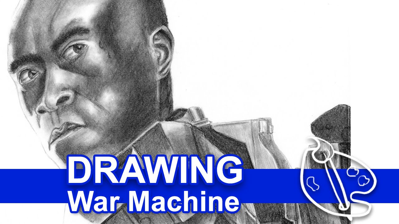 Drawing w Pencils: War Machine Portrait - YouTube