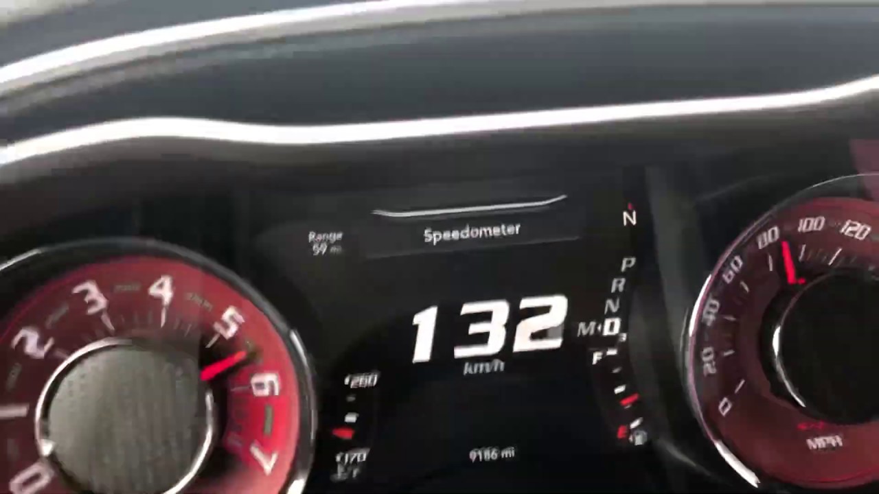 90-206 km/h stock challenger hellcat acceleration - YouTube