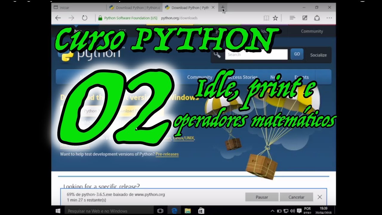 Curso Python aula 2 - Idle e operadores matemáticos - YouTube