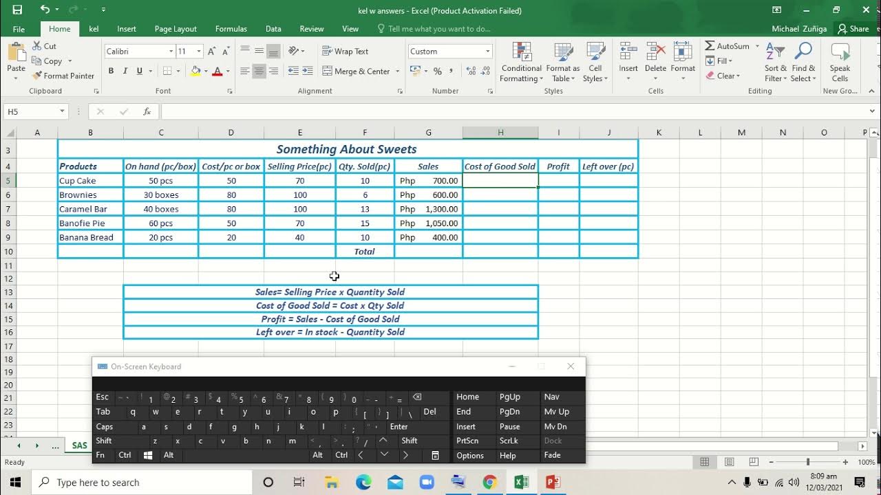 MS Excel tutorial Simple computation for Business. - YouTube