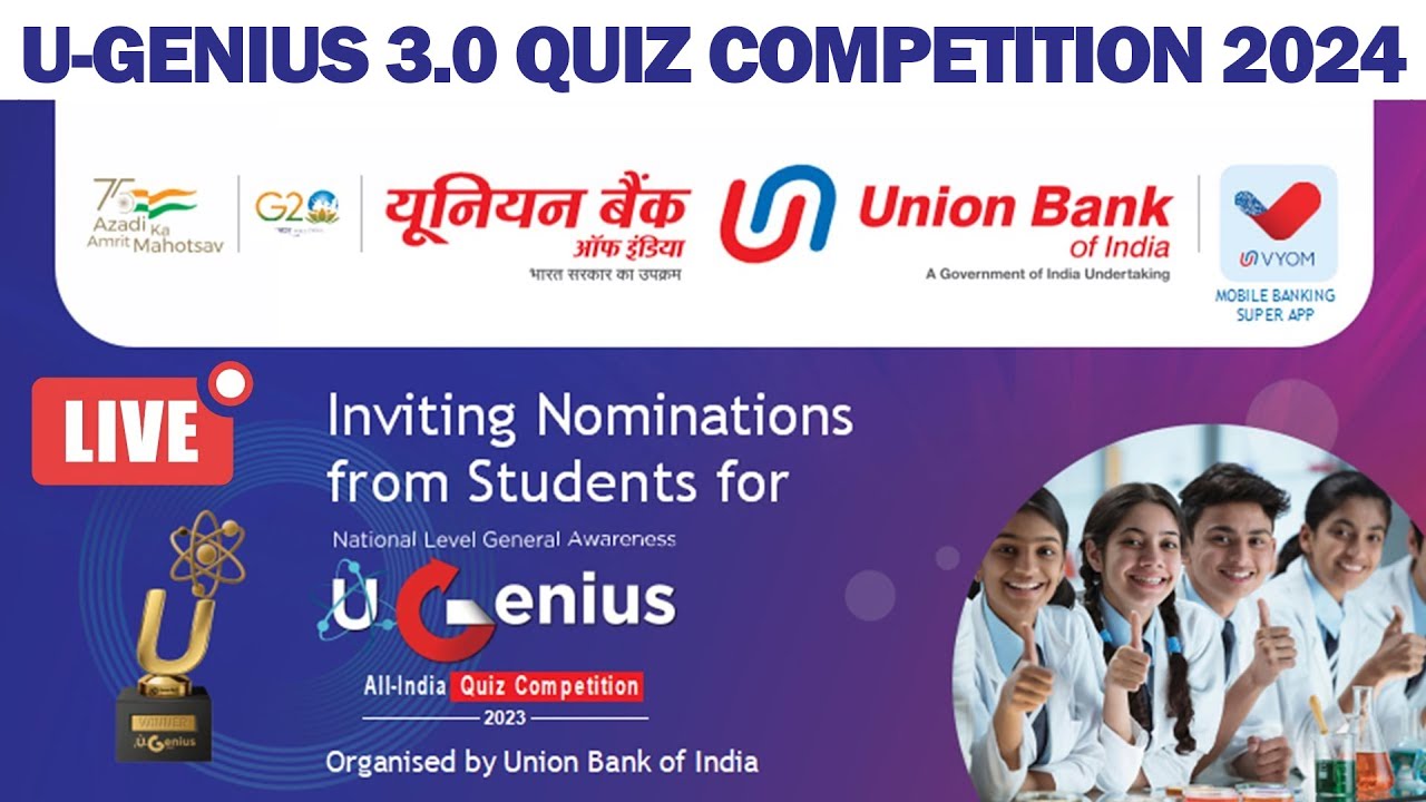 All India U Genius 3.0 Quiz Competition At Banjara Bhavan | Union Bank ...