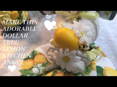 Easy Peasy DIY Dollar Tree Lemon Themed Kitchen Angel !