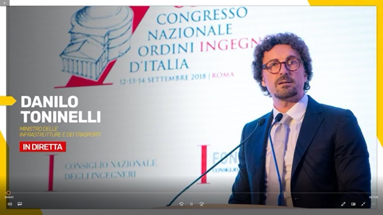L'intervento del Ministro Danilo Toninelli al 63° Congresso Nazionale ...