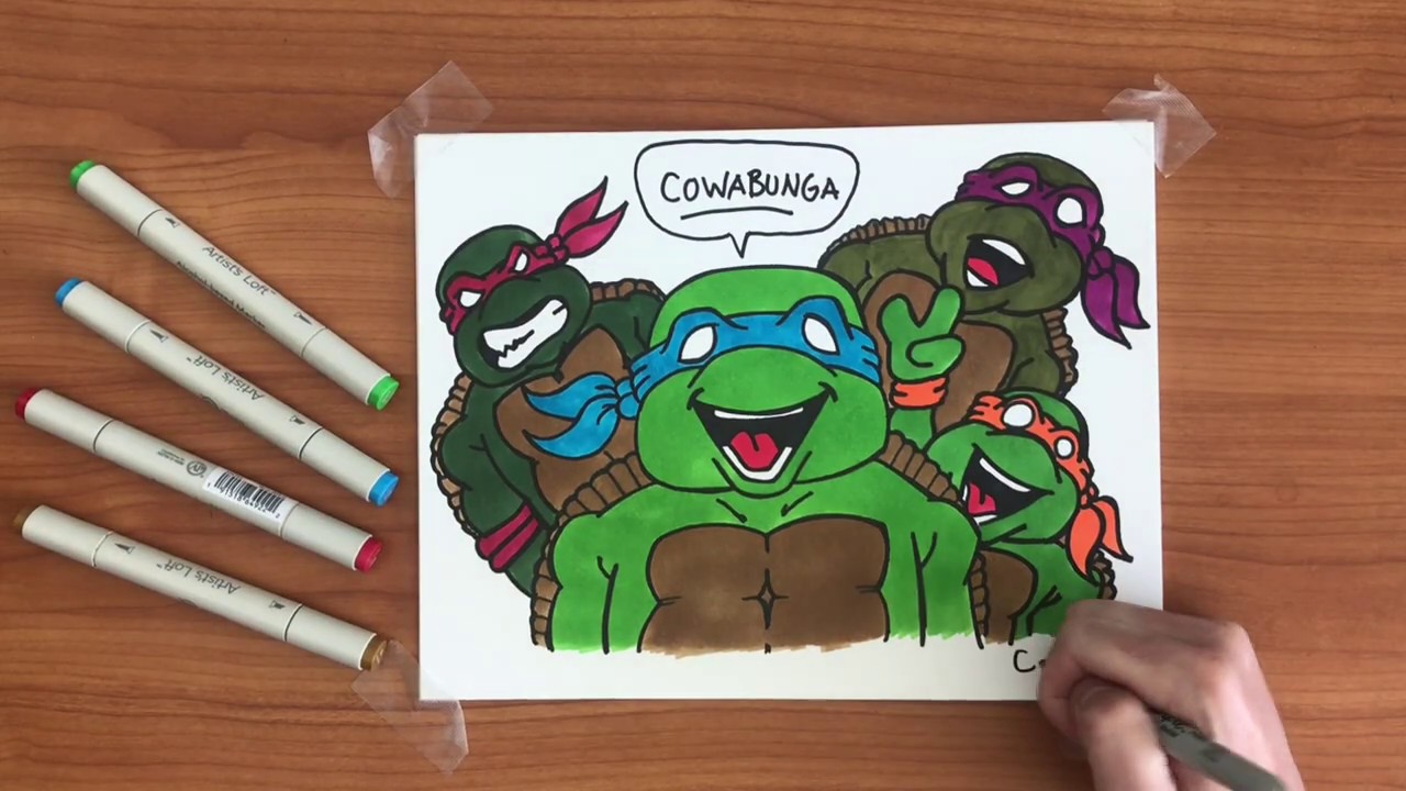 Cartooning with Codio - How to Draw a Ninja Turtle - YouTube