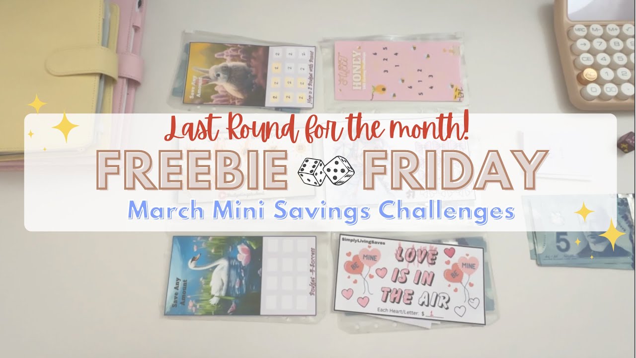 Last FREEBIE FRIDAY for March! 🎲💜| Mini Savings Challenges - YouTube