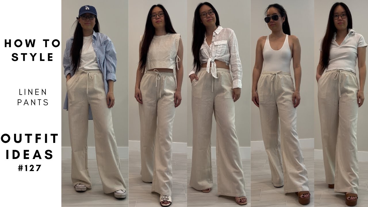 How to style linen pants look book OOTD 127 - YouTube