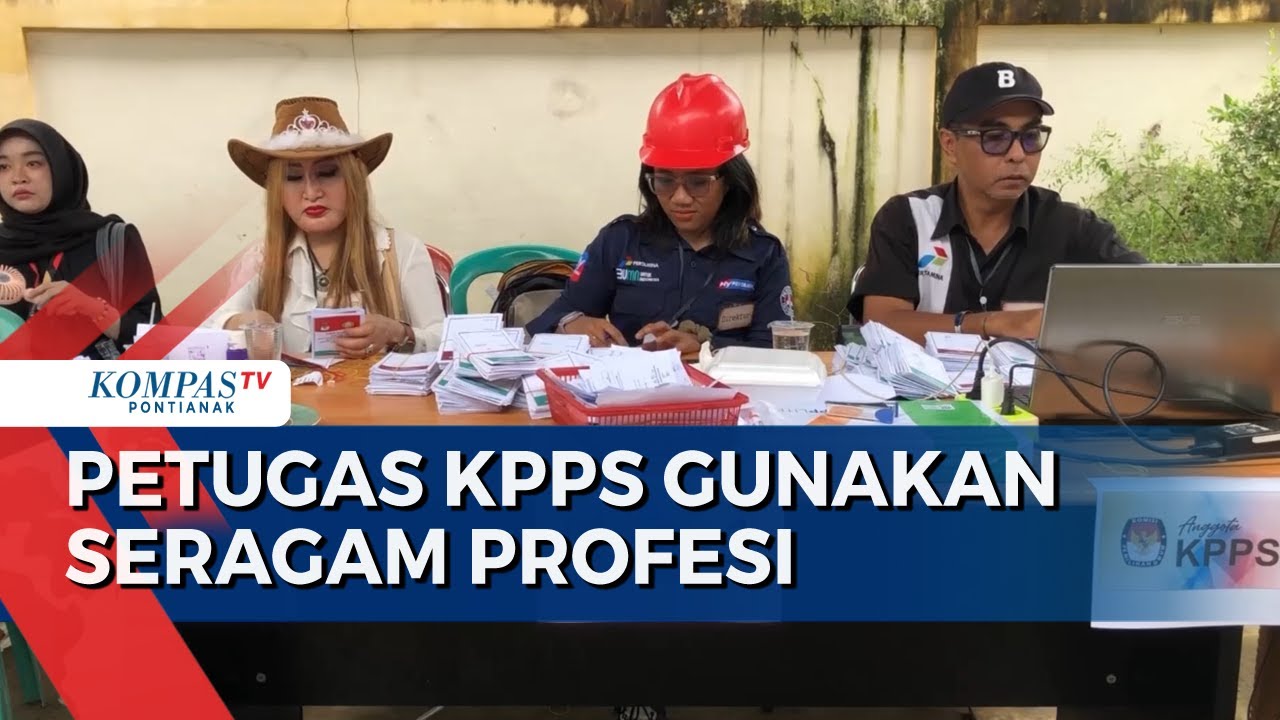 Petugas KPPS di Pontianak Pakai Seragam Profesi - YouTube