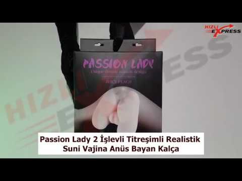 Passion Lady 2 İşlevli Titreşimli Realistik Suni Vajina Anüs Bayan Kalça B1171
