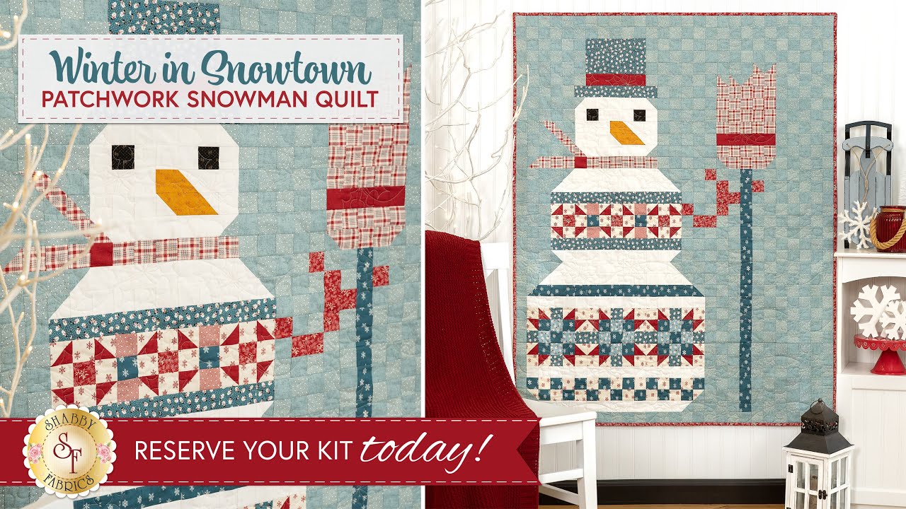 How To Make a Patchwork Snowman Using Fusible Grid | Shabby Fabrics ...