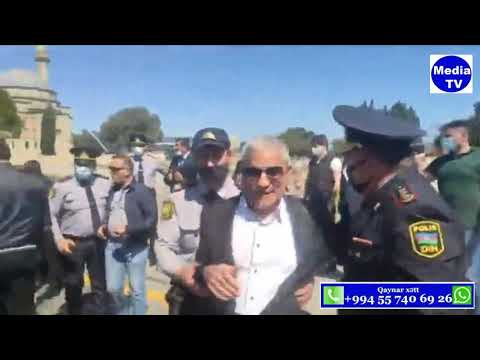 Milli Məclisin qarşısında Qarabağlılar etiraz etməyə cəhd göstərsə də, polislər etirazçıları dağıdıb