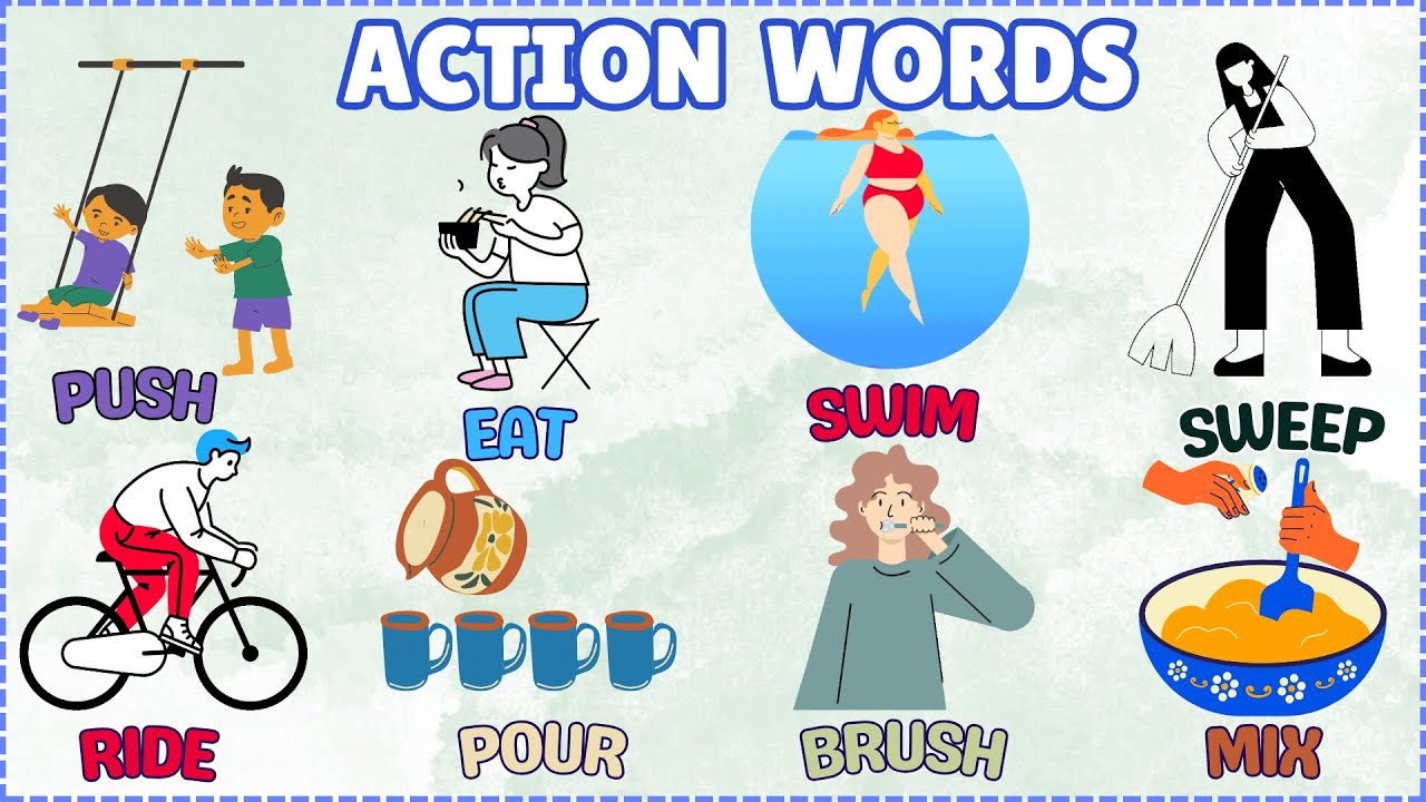 Action Verbs in English | Action Words in English | Vocabulary | Kids ...