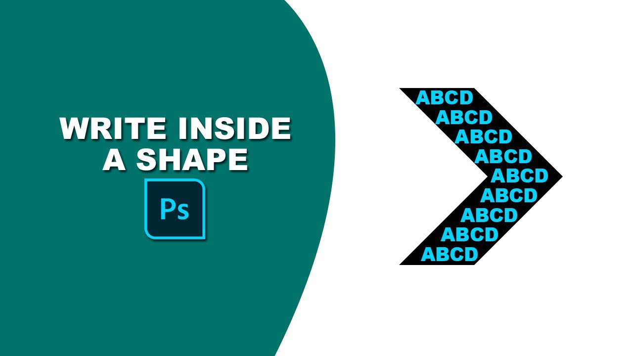 how to write text inside a shape in photoshop - YouTube