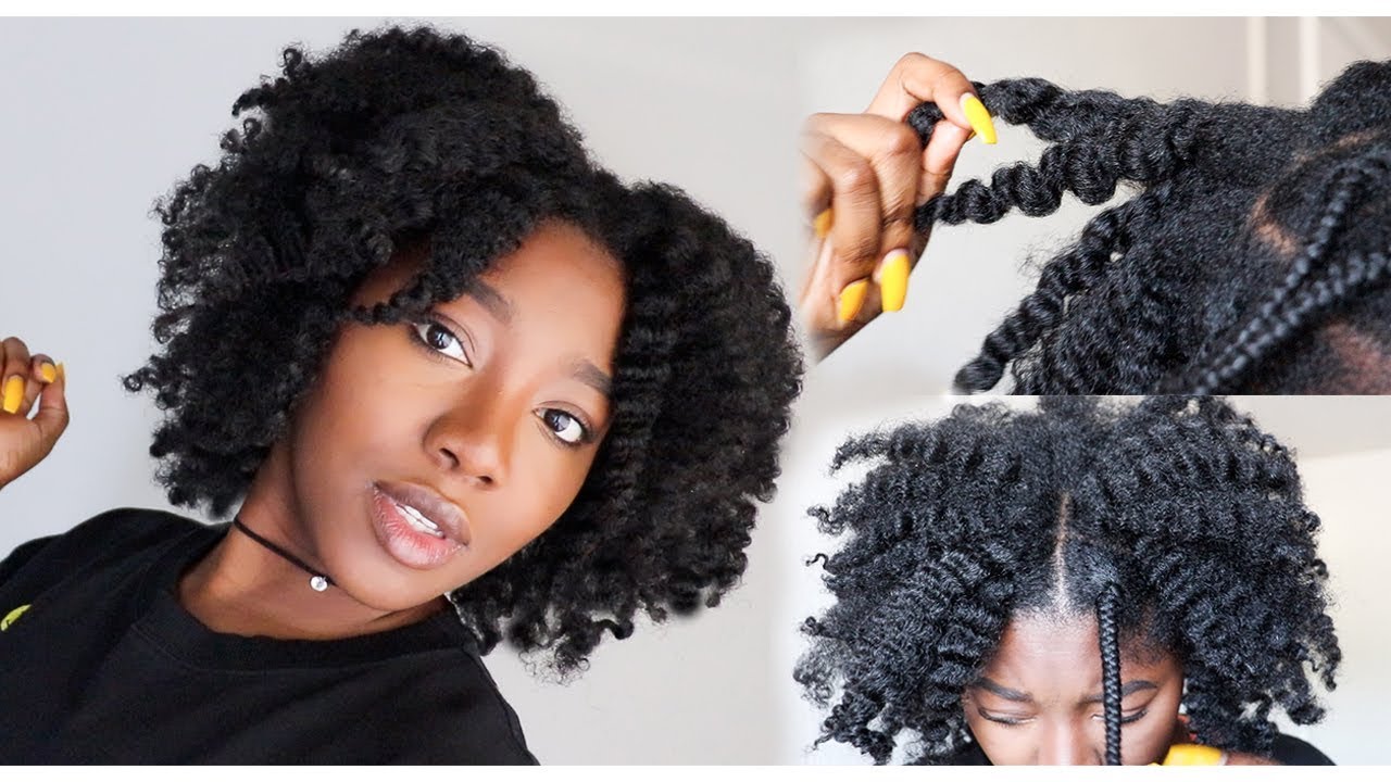 How To Fluffy Braid-Out on Natural Hair | Lolade Fashola - YouTube