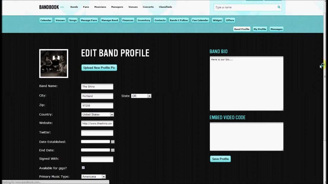 Create a Bandbook.com band account in seconds! - YouTube