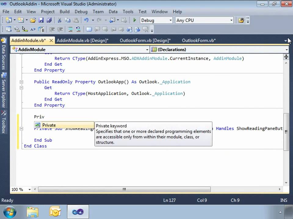 Create custom forms for Outlook Reading Pane (VB.NET, C#) - YouTube