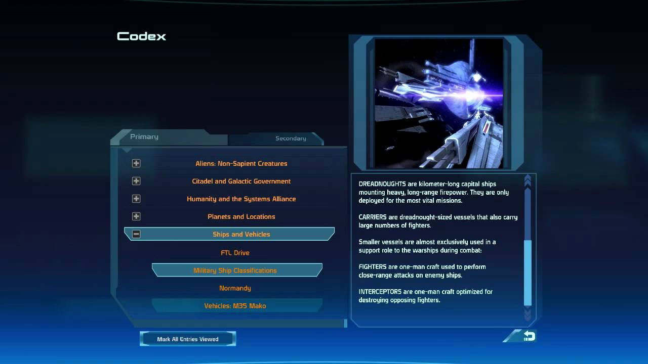 Mass Effect Codex Entry 6 "The Normandy" - YouTube