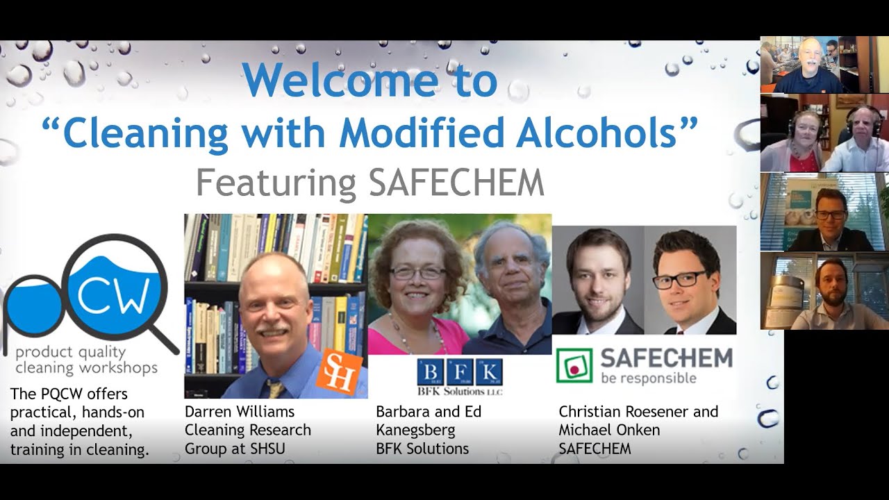 Cleaning with Modified Alcohols - A PQCWebinar with SAFECHEM - YouTube