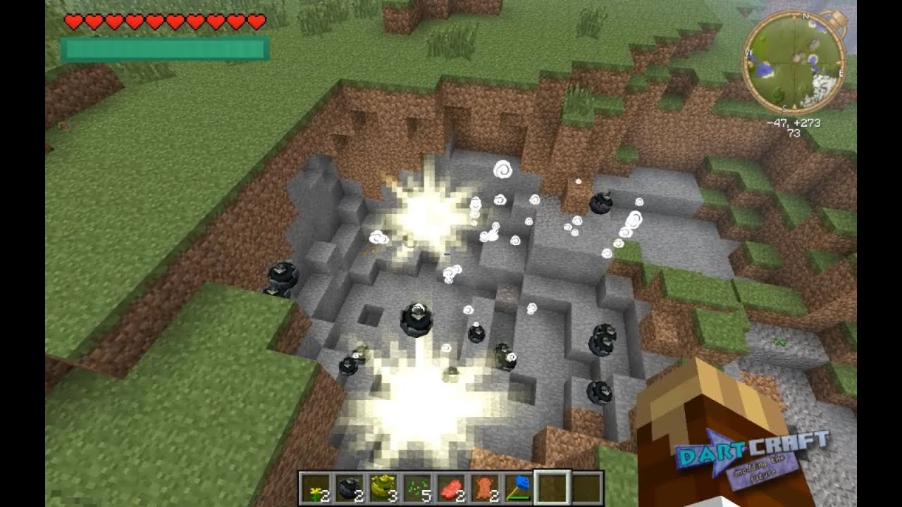 DartCraft Beta 0.2.19 - Fun With Bombs - YouTube