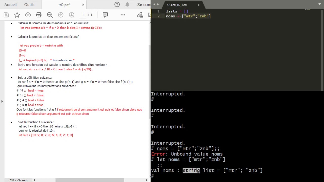 OCAML - TD 2 - EXO 5 - YouTube