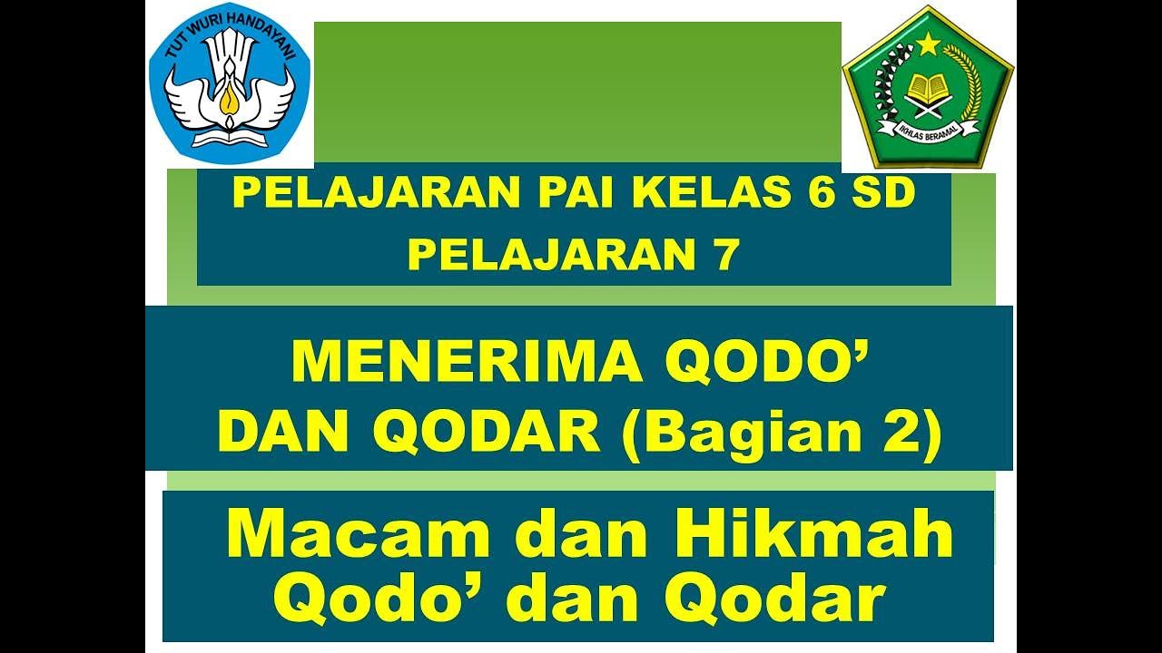 Kelas 6 : Menerima Qodo' dan Qodar (bagian 2) - YouTube