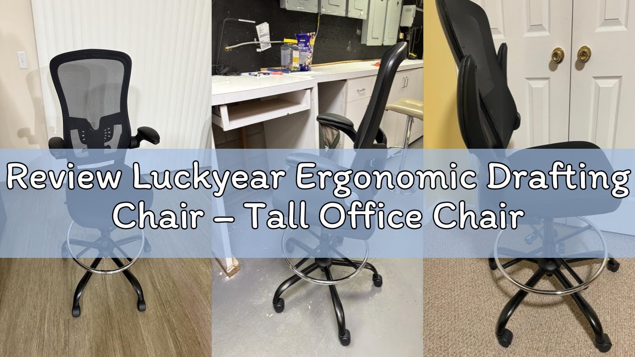 Review Luckyear Ergonomic Drafting Chair – Tall Office Chair for ...