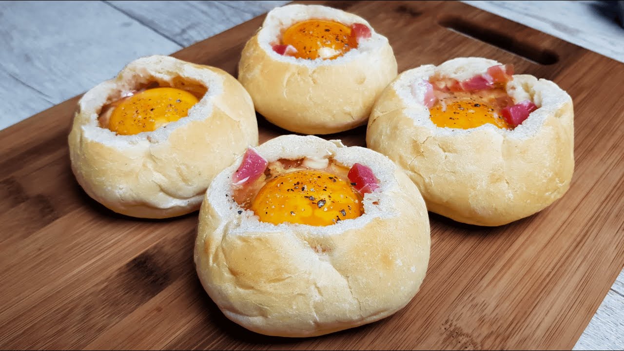 Breakfast Recipe in 10 Minutes | Buns Filled with Eggs and Bacon - YouTube