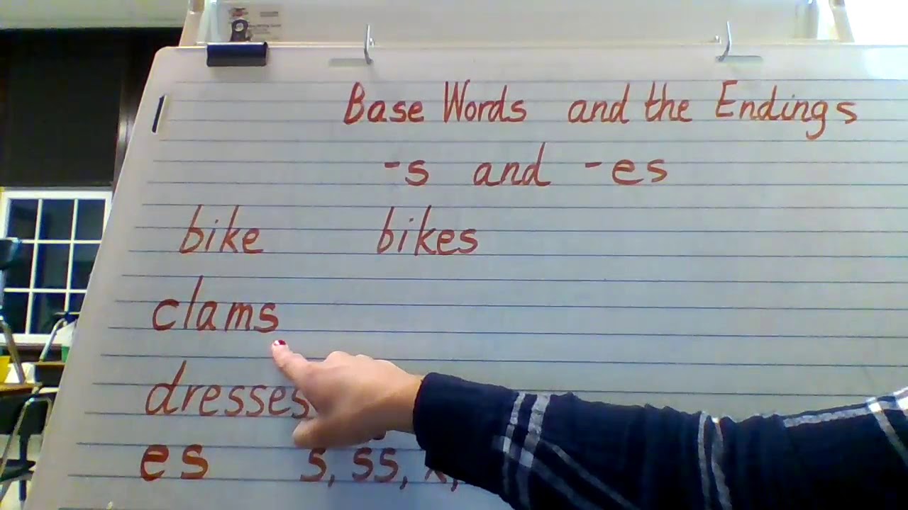 Base Words and the Endings -s and -es - YouTube