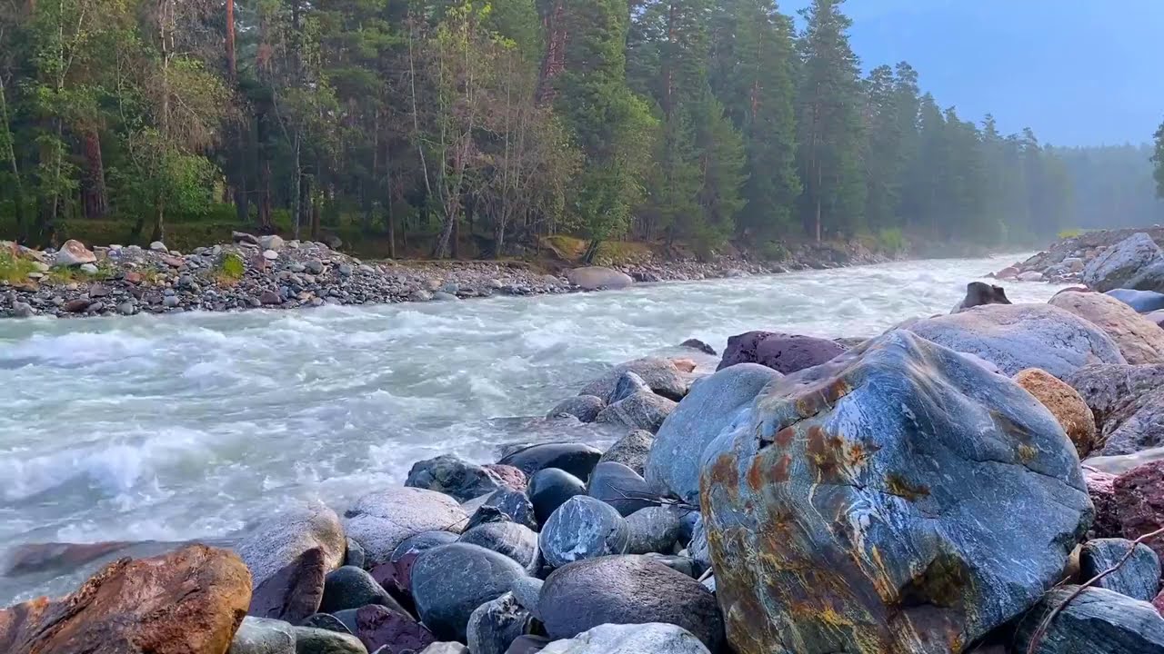 Calming Mountain River (Evening). Relaxing Nature Sounds. (10 hours ...