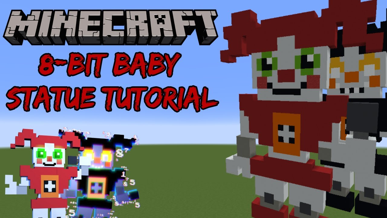 Minecraft Tutorial RE-DO: 8-Bit Baby Statue/Pixel-Art Tutorial (FNAF AR ...