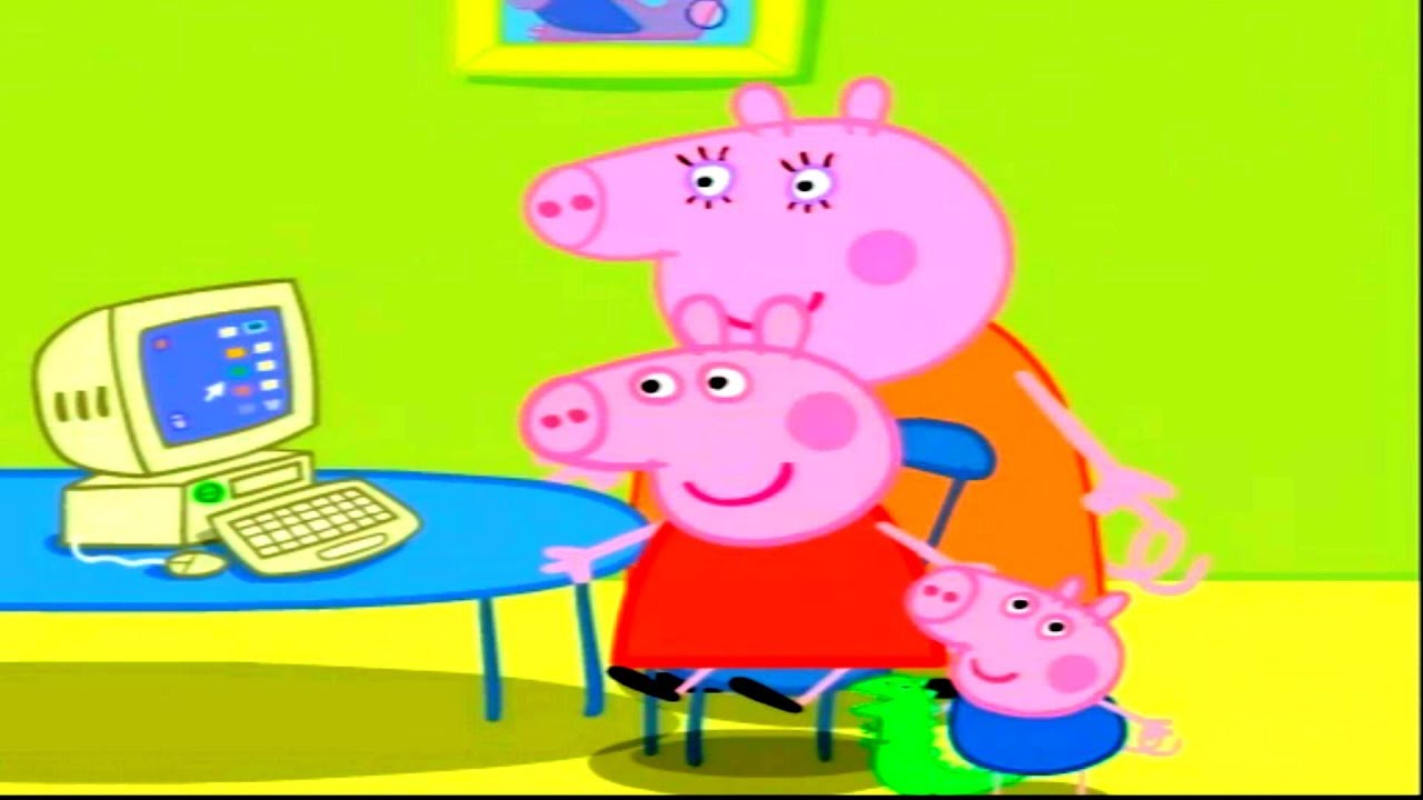 Peppa Pig - Peppa and George Playing Favourite Computer Game - Happy ...