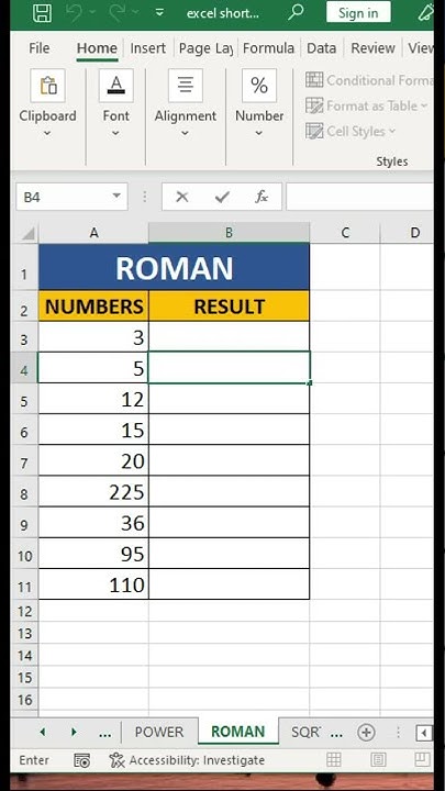 Roman In Excel Nkexcelclasses Exceltutorial Short Excel Roman Youtube