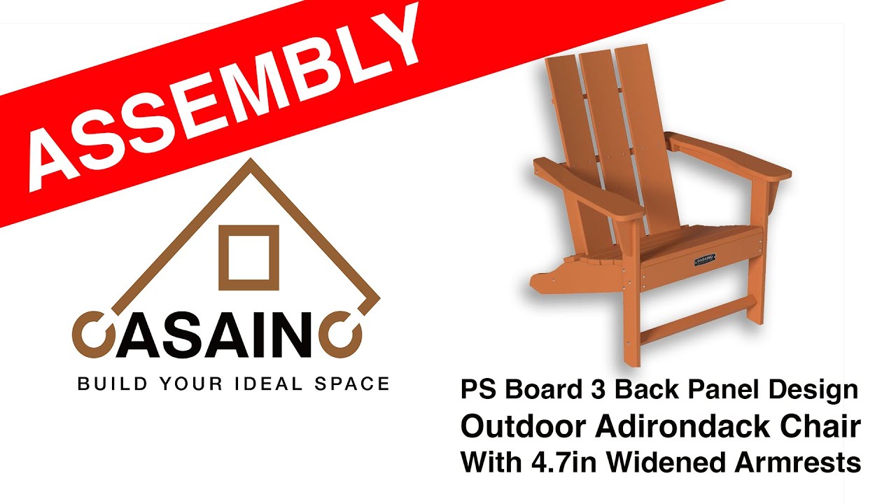 3 Back Panel Design Adirondack Chair Assembly Instructions - YouTube