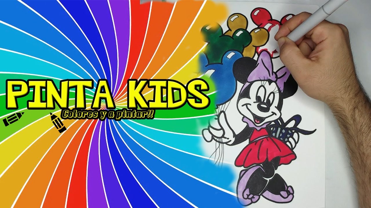 Como pintar a MinnIe Mouse con colores - YouTube