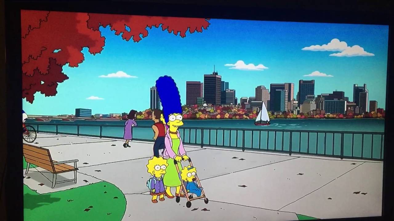 The Simpsons visit Boston (and use our sunscreen dispensers) - YouTube