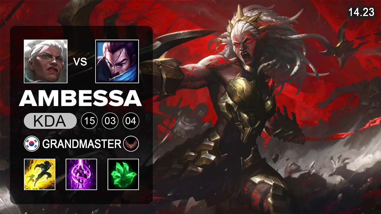 Ambessa vs Yasuo Top - KR Grandmaster - Patch 14.23 Season 14 - YouTube