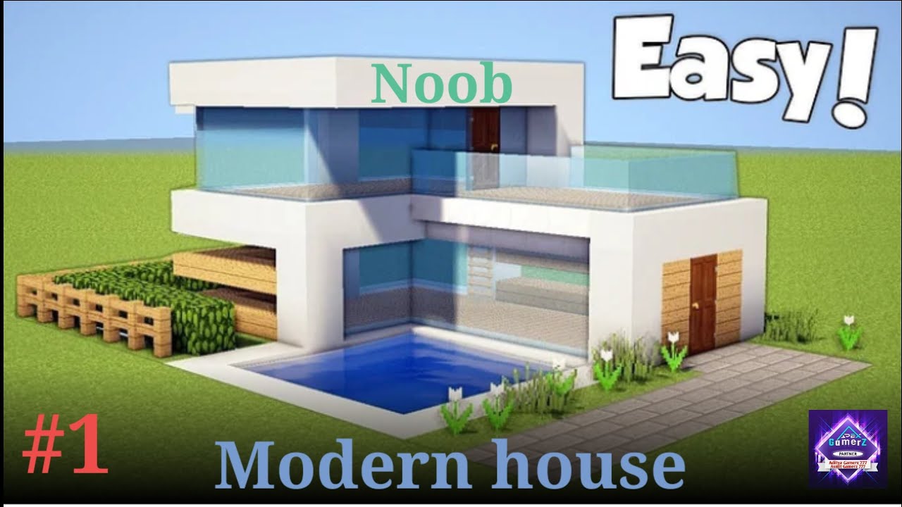 Noob modern house in Minecraft#modern house#house#game #gaming - YouTube