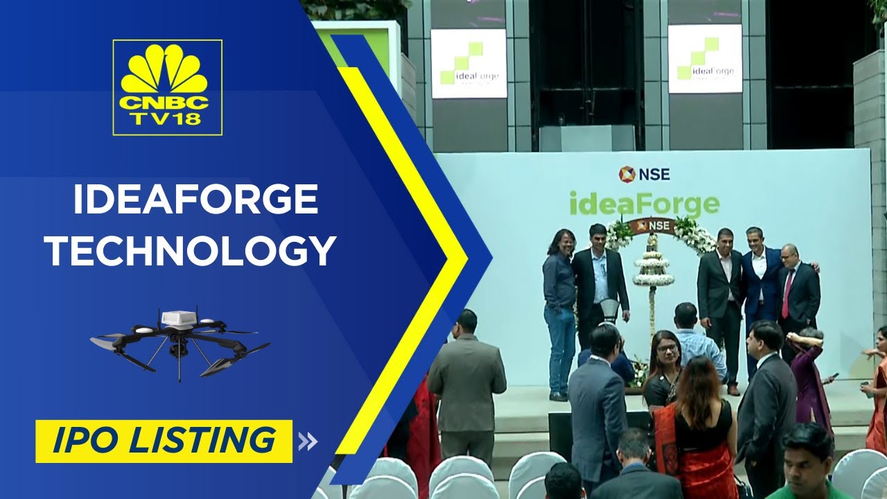 LIVE | IdeaForge Technology Lists On Dalal Street | IPO Listing | D ...