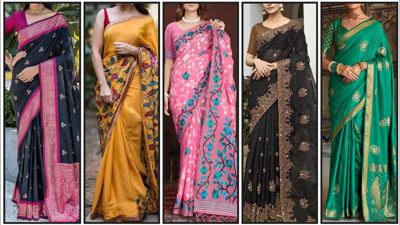 New Saree Designs 2024 | Chiffon Party Wear Saree | Indian Saree ...