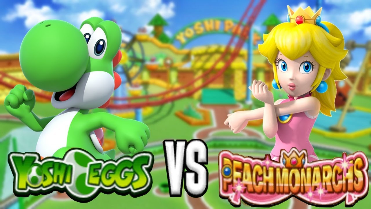 Mario Super Sluggers - Team Yoshi Vs. Team Peach - YouTube