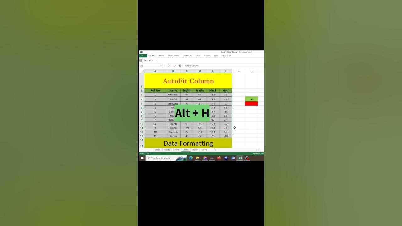Auto Fit Column In Excel Shortcut Automatic Serial Number In Excel Youtube