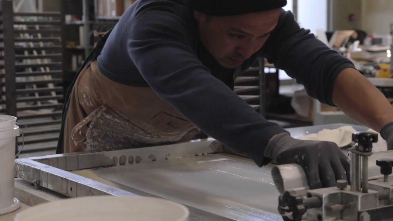 Bodesi Glass Tile - bit of how it's made. Screenprinting, hand painting ...